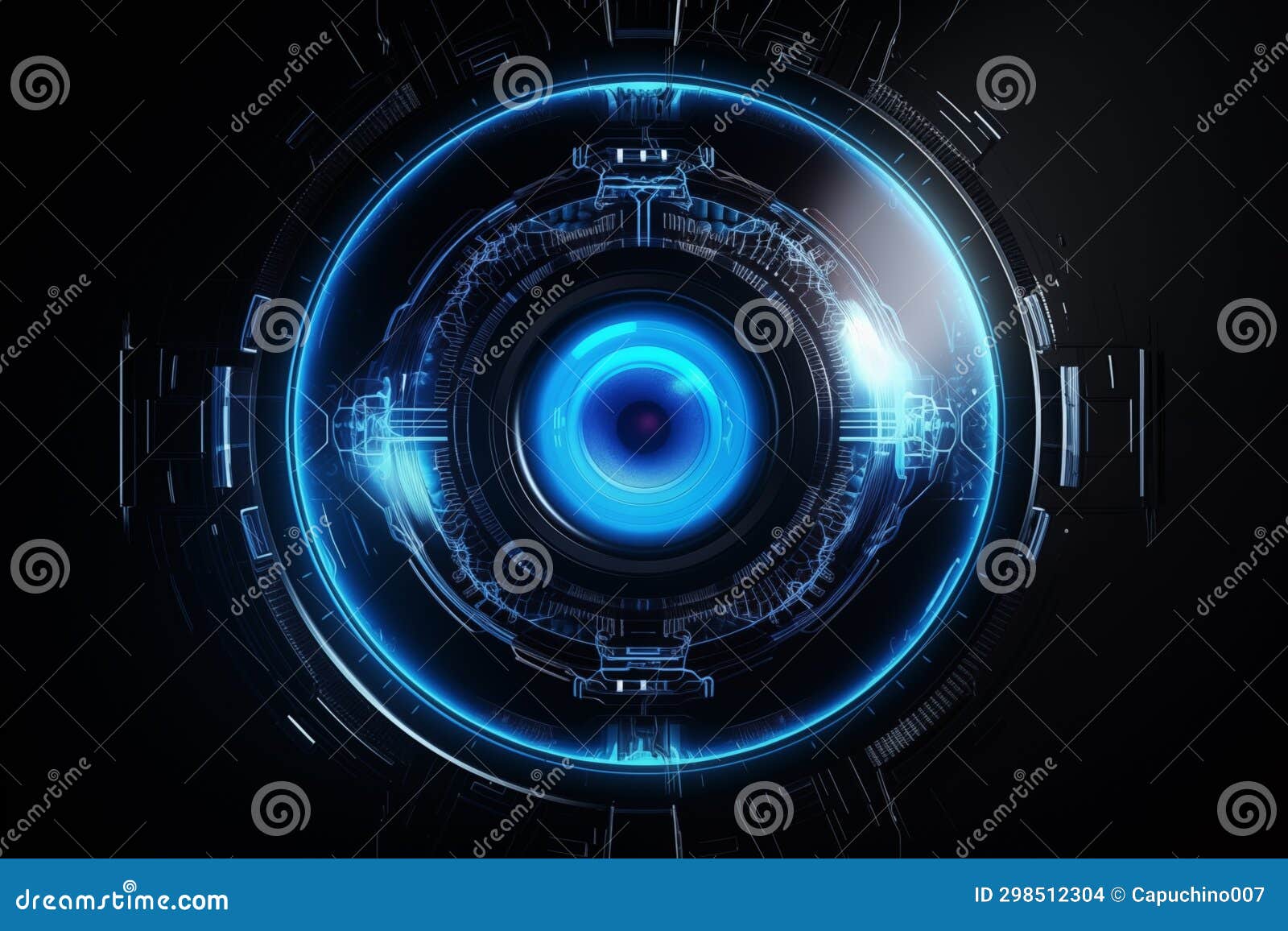 Futuristic Eye Scan Technology by Generative AI Stock Illustration ...