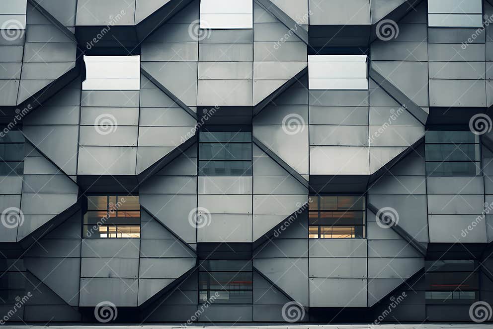 Futuristic Facade of a Modern Office Building. Construction Industry ...