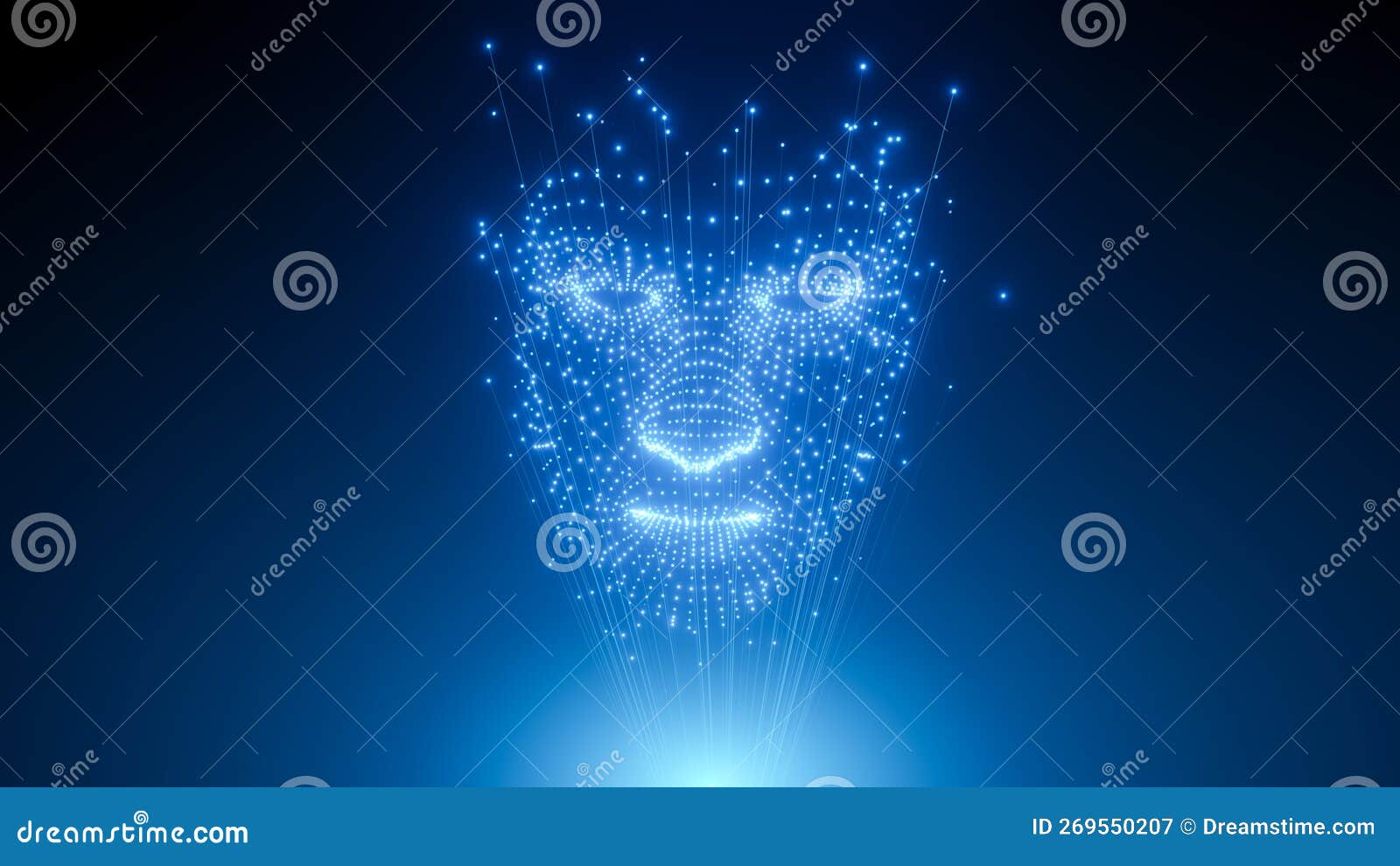 Futuristic Face AI or Artificial Intelligence Stock Illustration ...