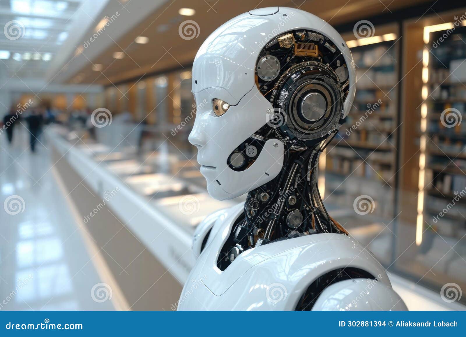 The Futuristic Face of a Cyborg. the Concept of Artificial Intelligence ...
