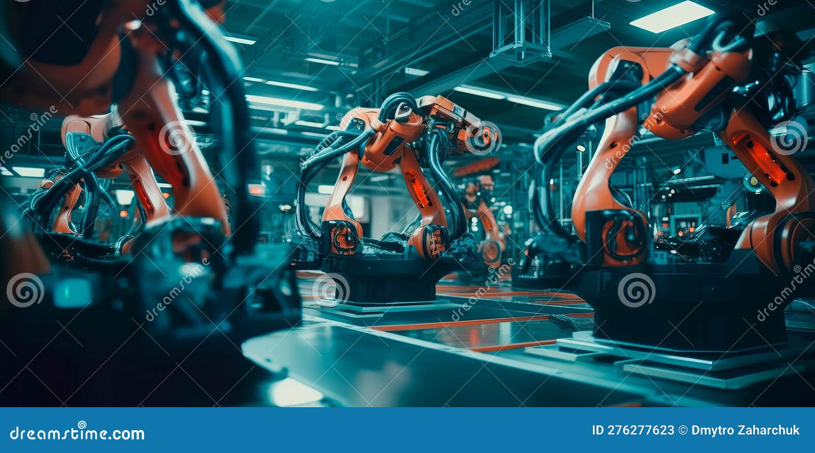 Futuristic Factory with Advanced Machinery and Robots Working Alongside ... Futuristic Factory with Advanced Machinery and Robots Working Alongside ...