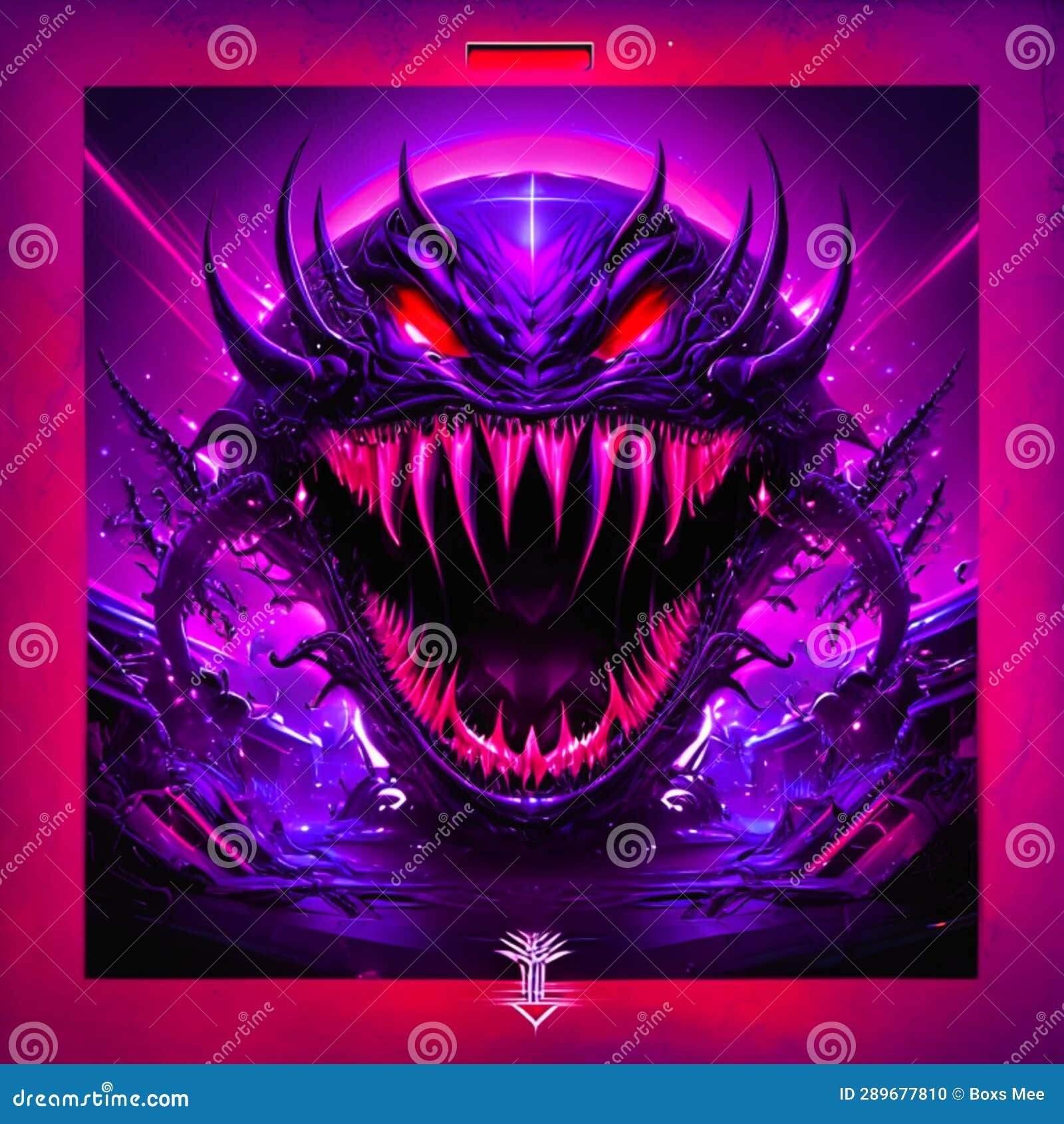 Futuristic Fantasy Dragon with Sharp Teeth and Sharp Teeth. 3d ...