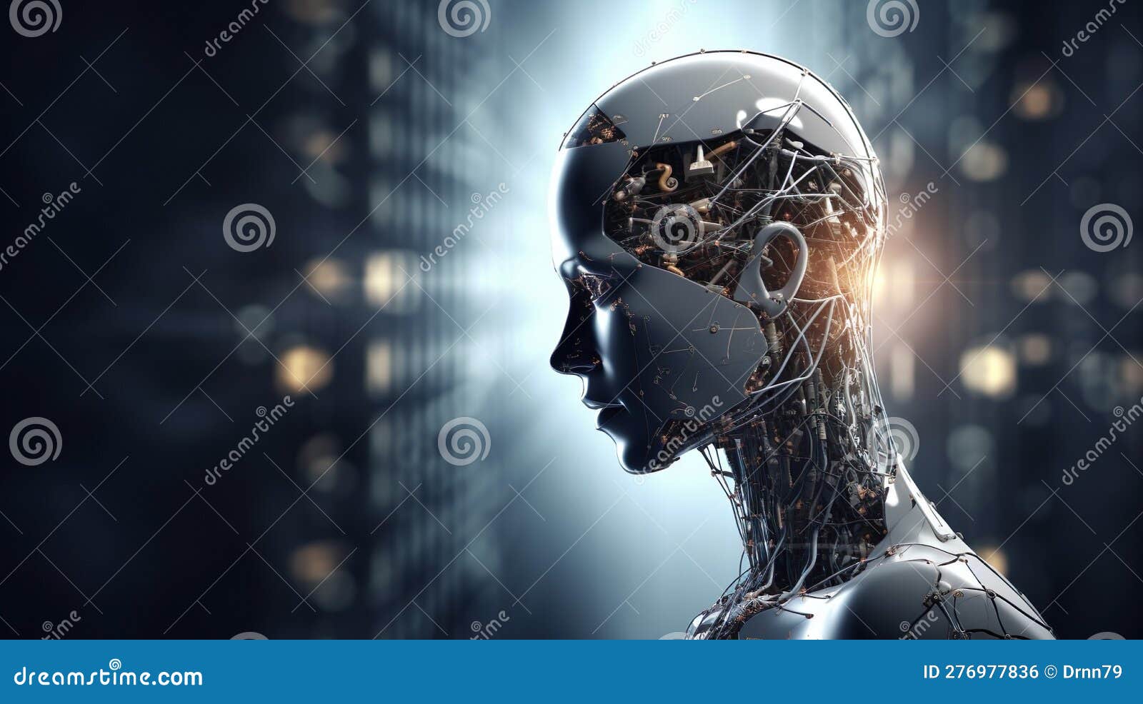 Futuristic Female Android Cyborg Robot Concept Light Beam Stock ...