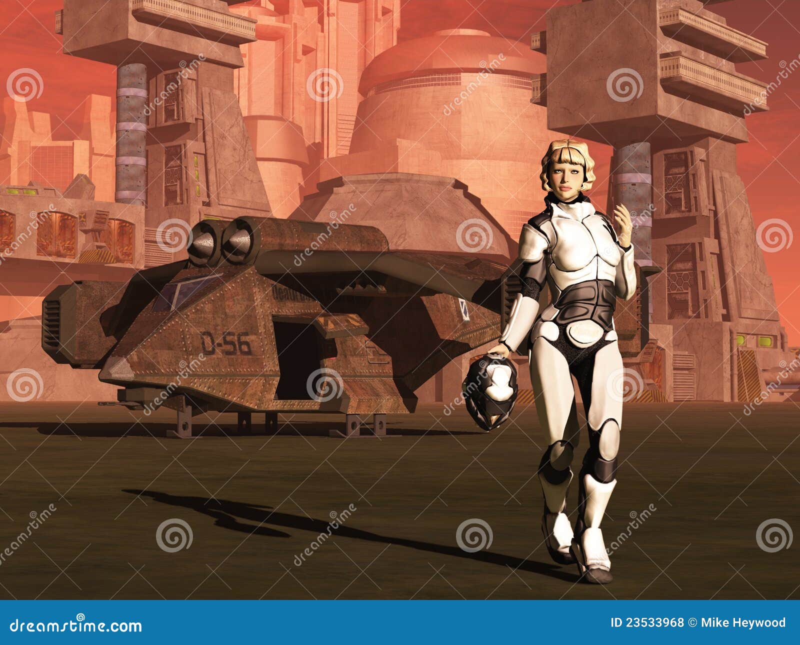 Futuristic Female Space Pilot Royalty Free Stock Photos - Image: 23533968