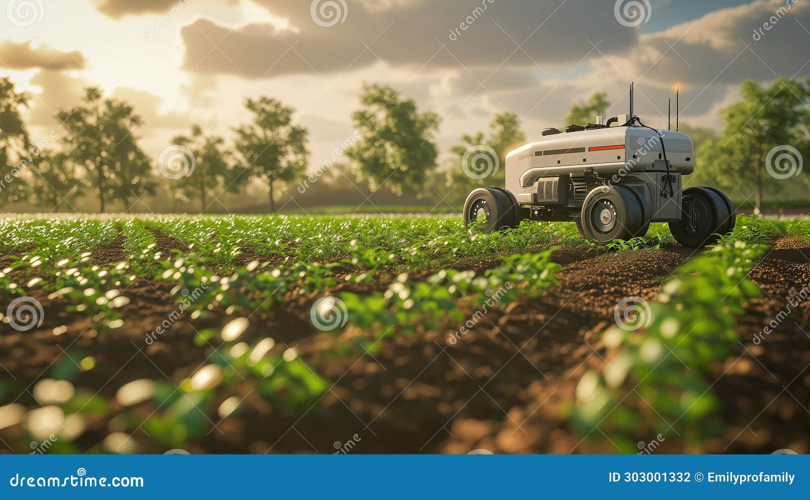 Futuristic Field with Robots and Drones, Revolutionizing Agriculture ...