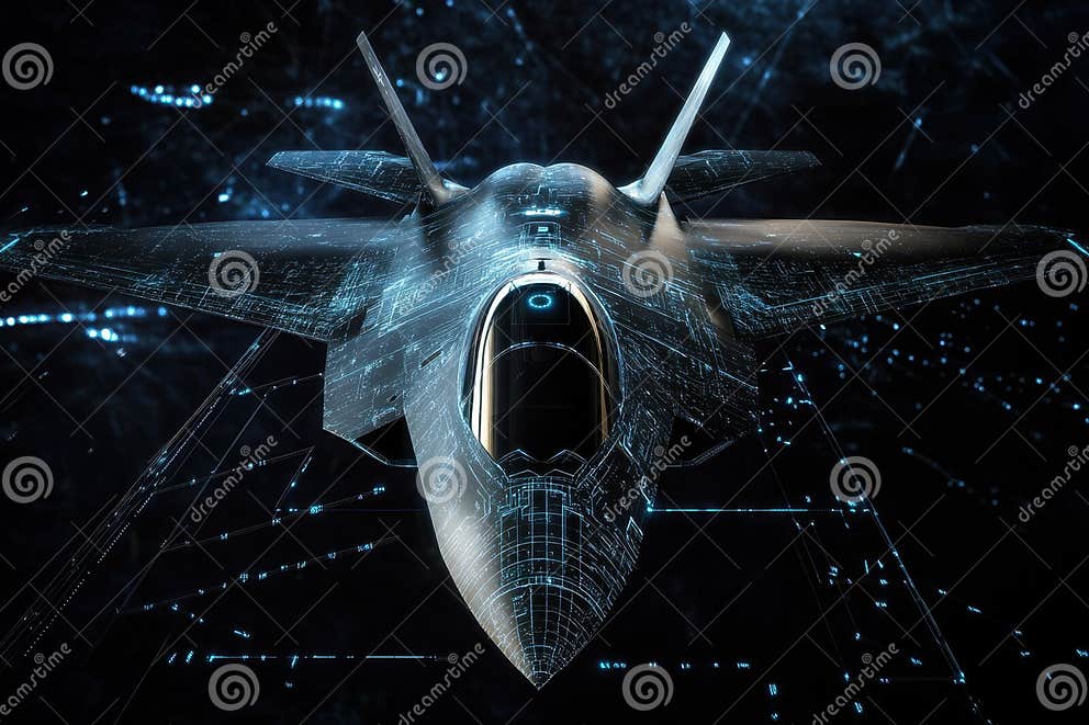 Futuristic Fighter Jet Design with Digital Interfaces and Advanced ...