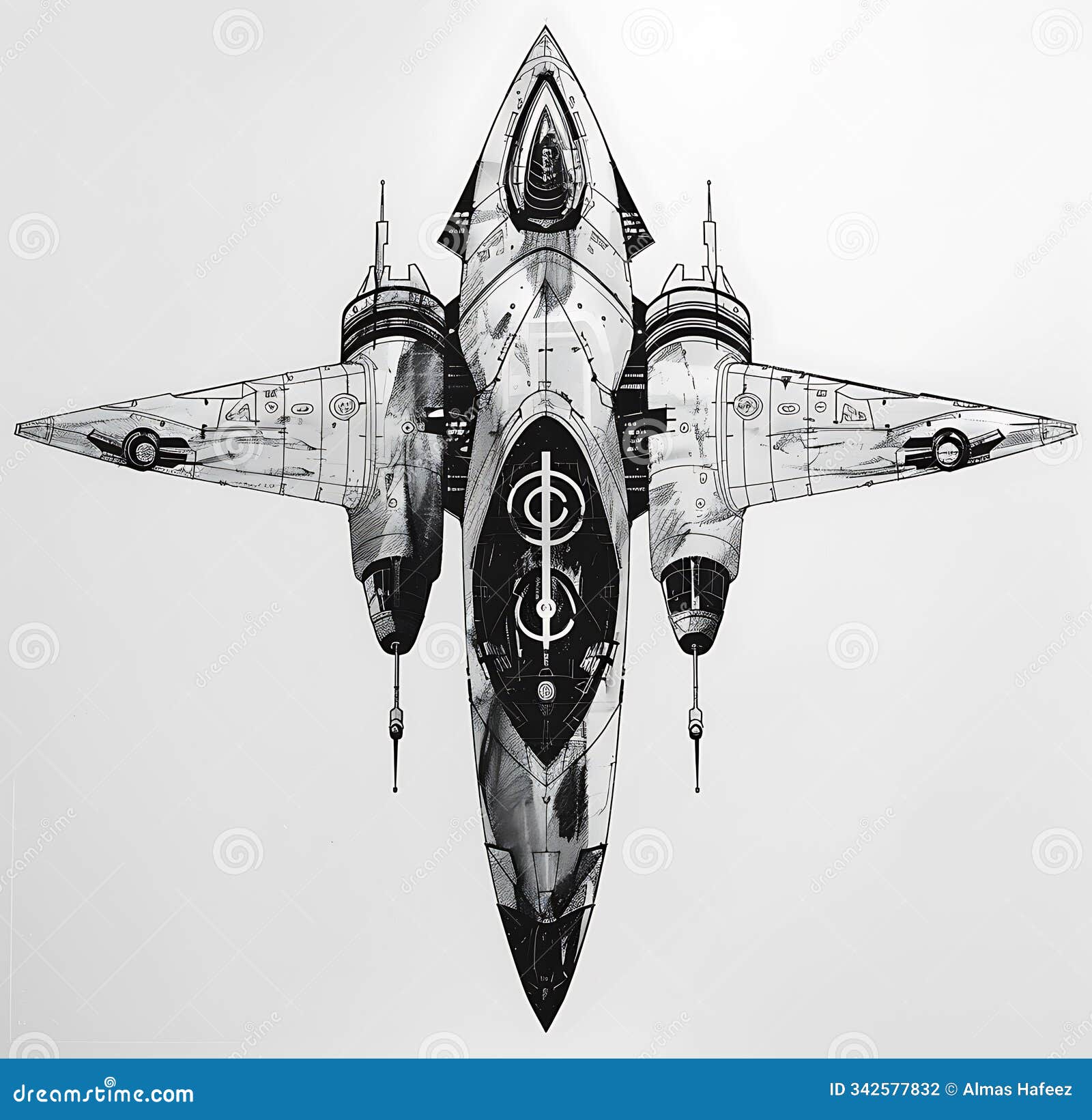 Futuristic Fighter Jet Design Sketch Stock Illustration - Illustration ...