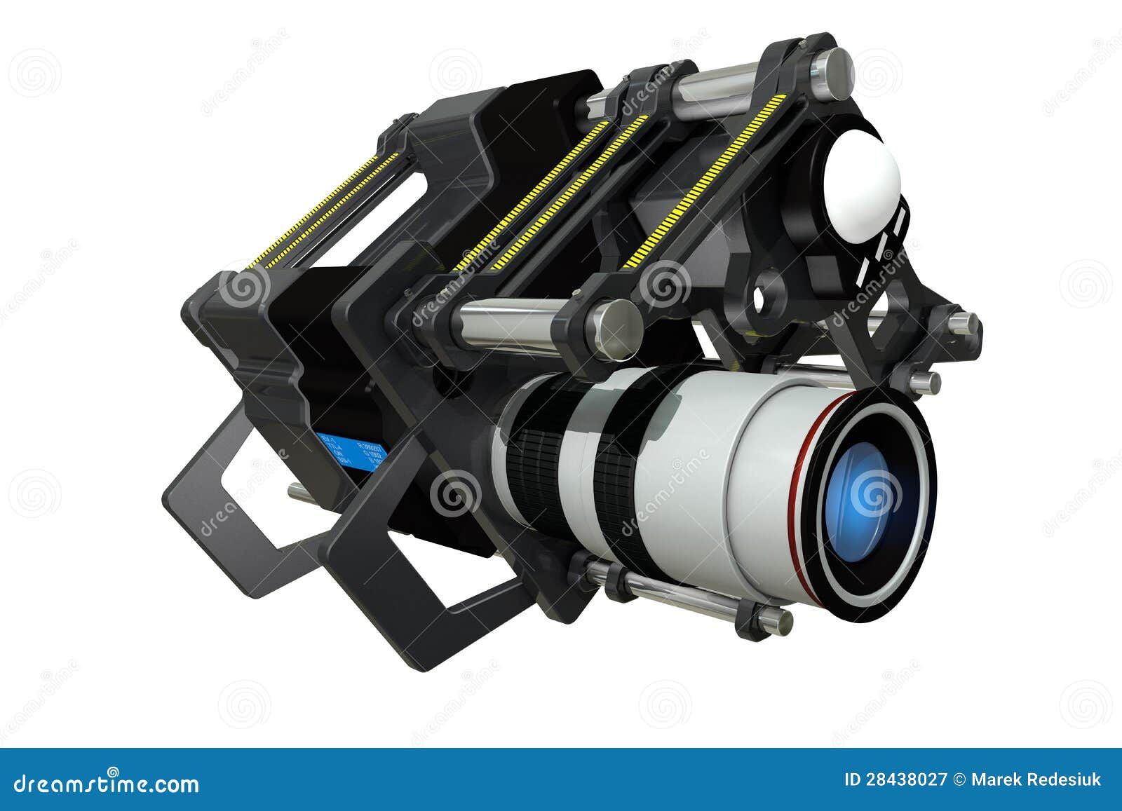 The futuristic film camera stock illustration. Illustration of studio ...