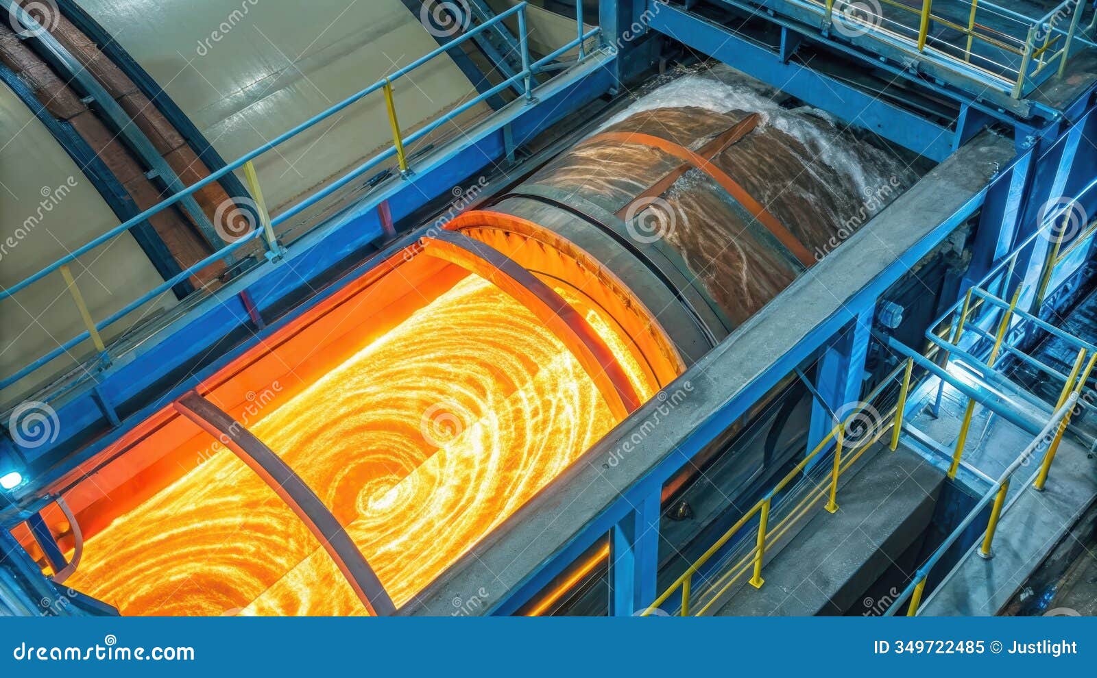 A Futuristic Filtration Chamber with Swirling Patterns of Liquid and ...