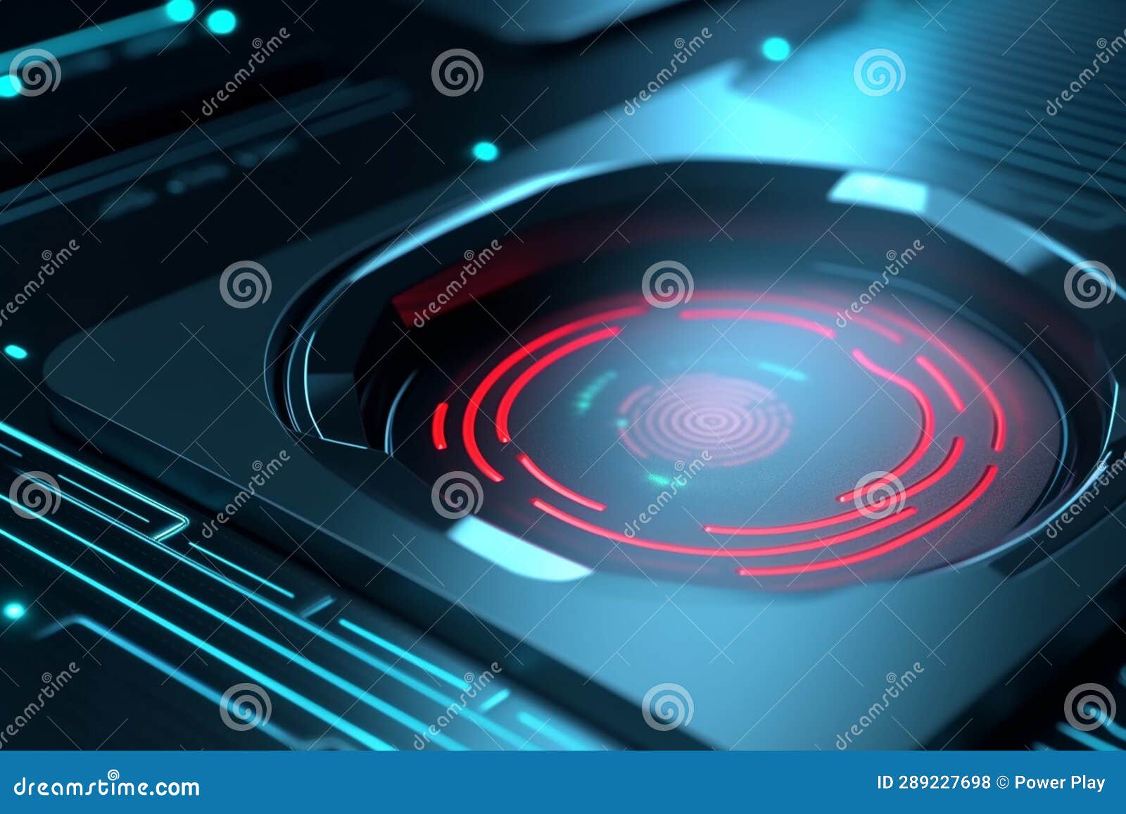 Futuristic Fingerprint UI Design. Scanning User Data. Glowing Blue HUD ...