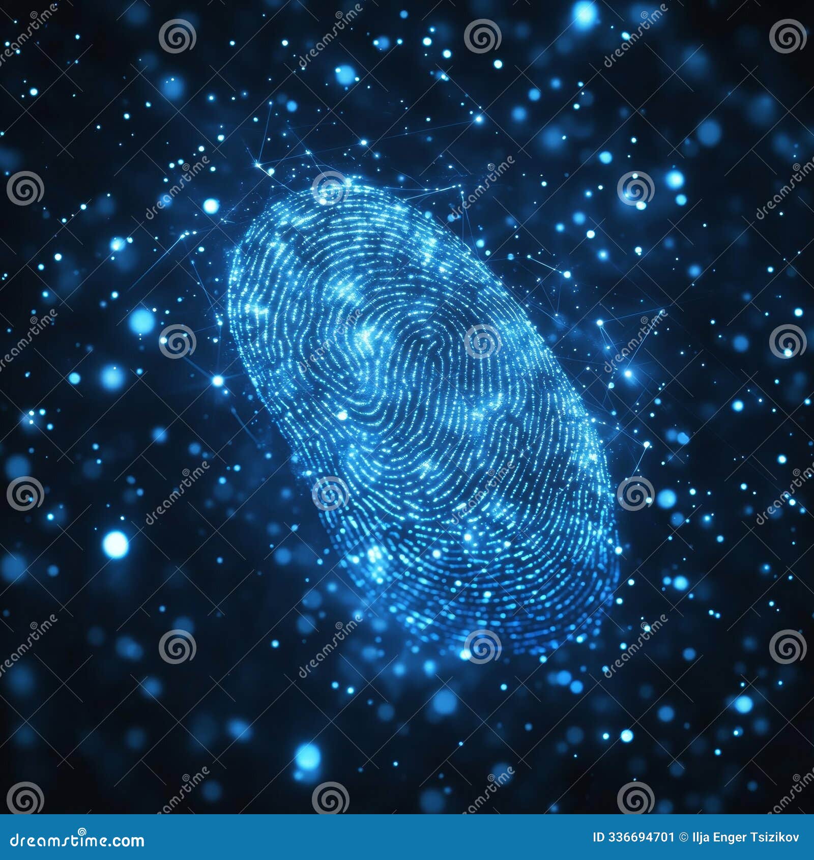 Futuristic Fingerprint Scan On A Technology Background, Concept For Biometric Security Royalty ...