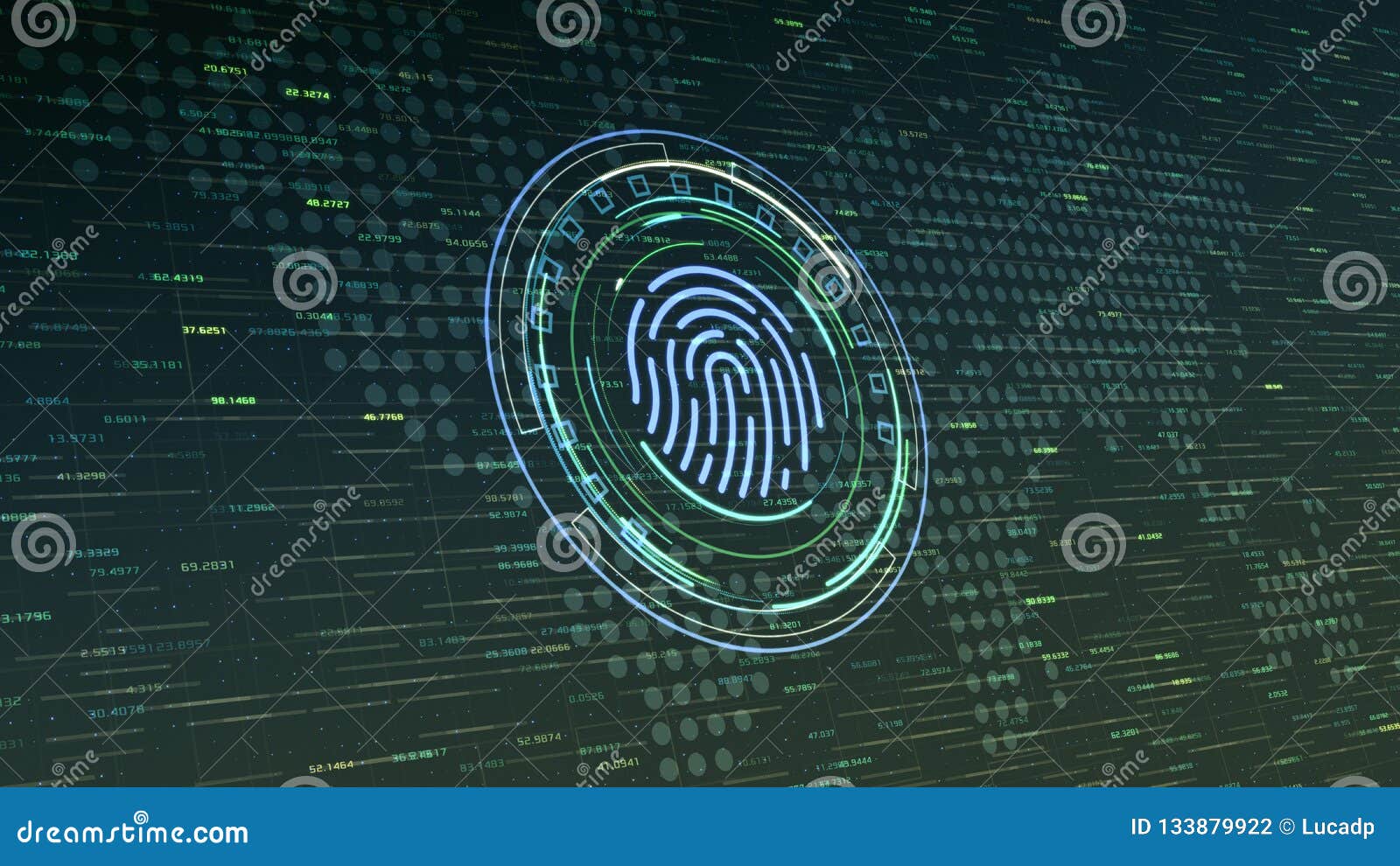 Futuristic Fingerprint Scanner Stock Illustration - Illustration of ...
