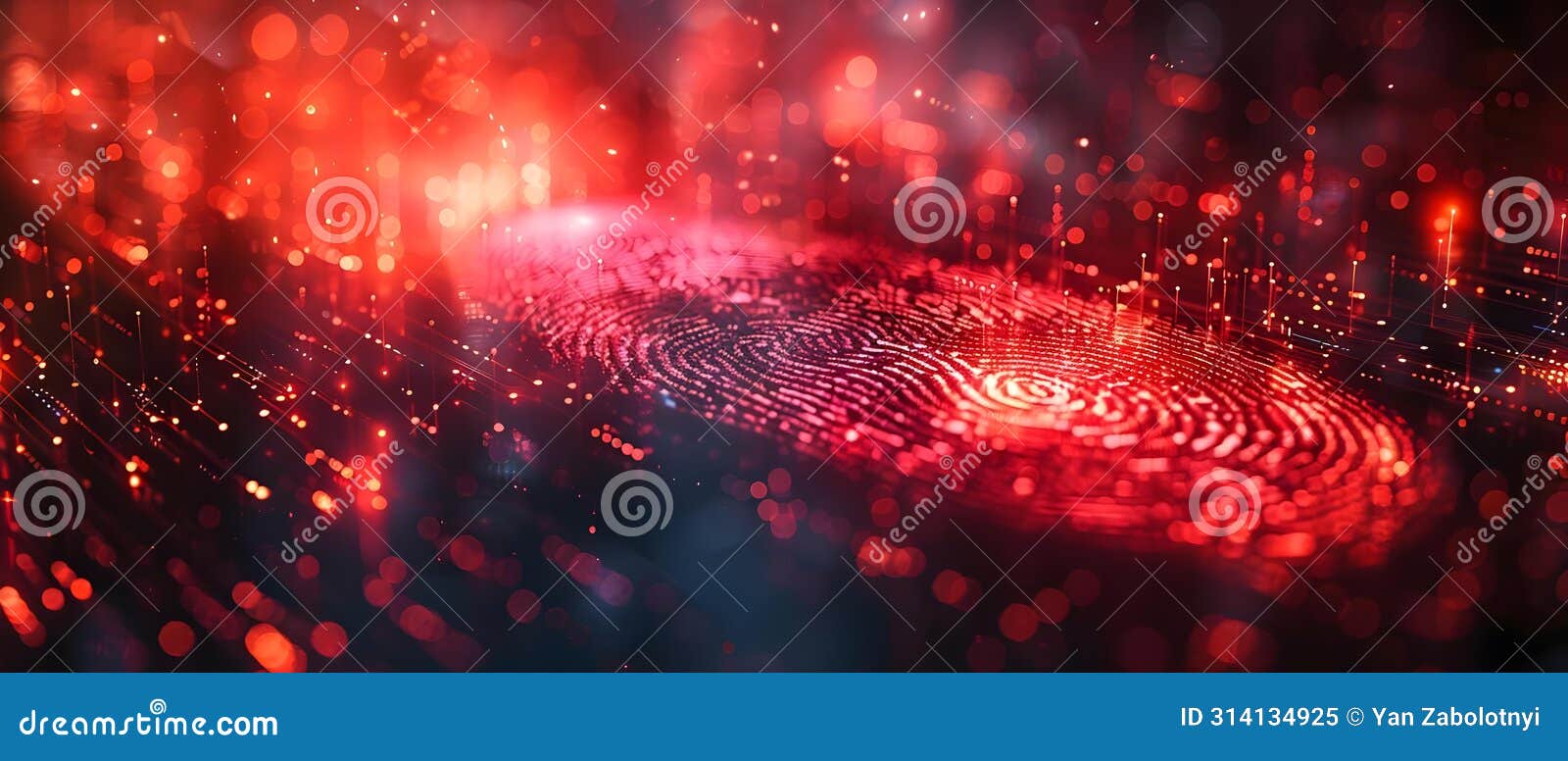 Futuristic Fingerprint Tech in a Digital World. Concept Technological ...