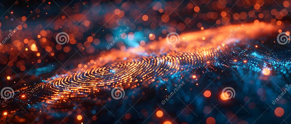 Futuristic Fingerprint Waves for Next-Gen Security. Concept Biometric ...
