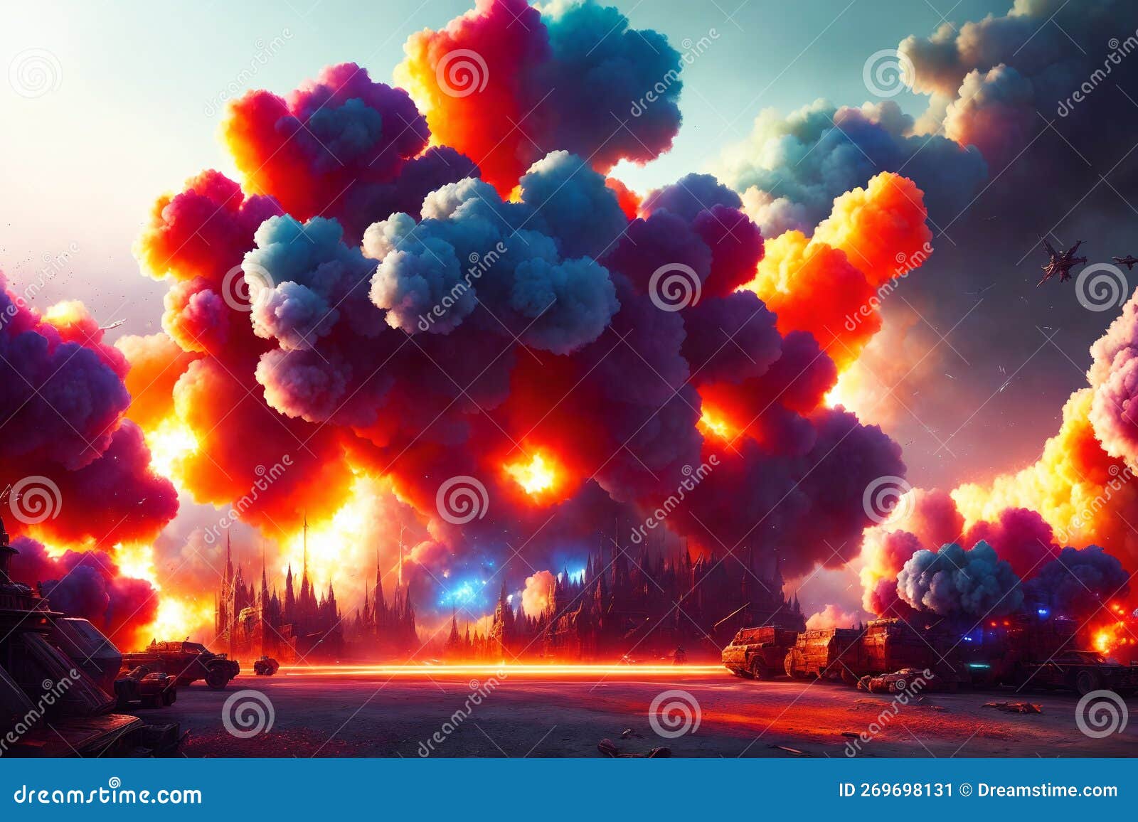Futuristic fire disaster stock illustration. Illustration of flame ...