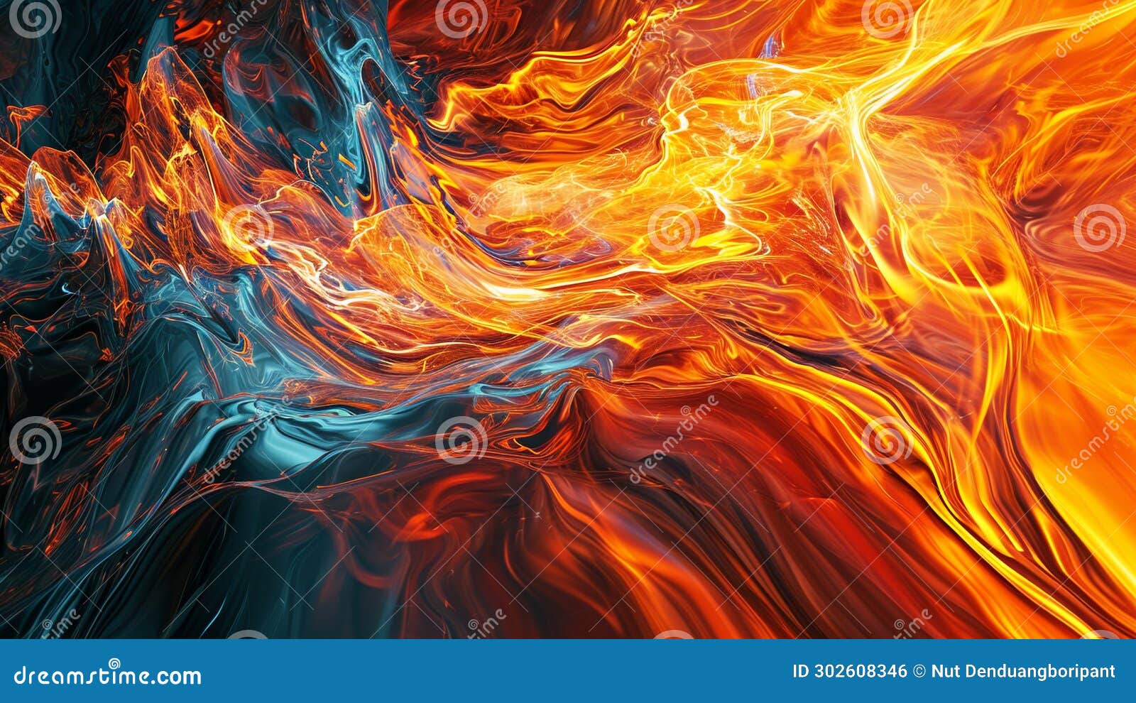Futuristic Fire Vibrant Red and Orange Neon Waves Stock Illustration ...