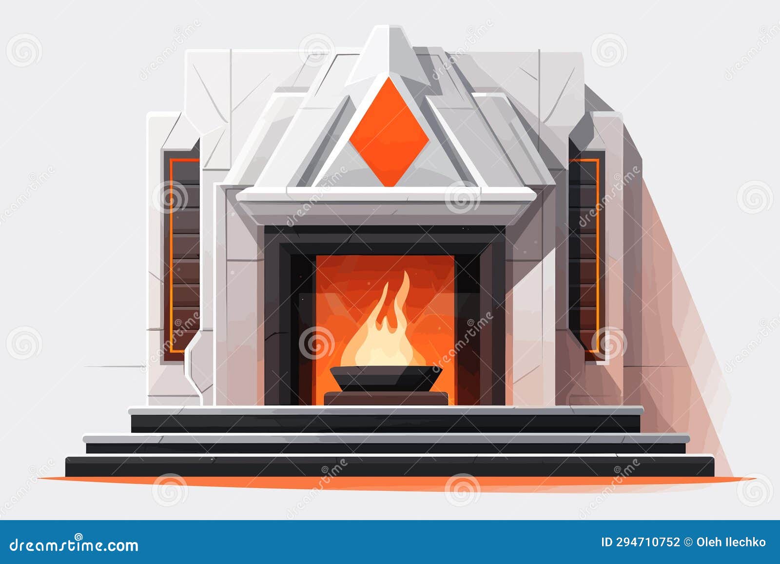 Futuristic Fireplace Vector Flat Minimalistic Isolated Vector Style ...