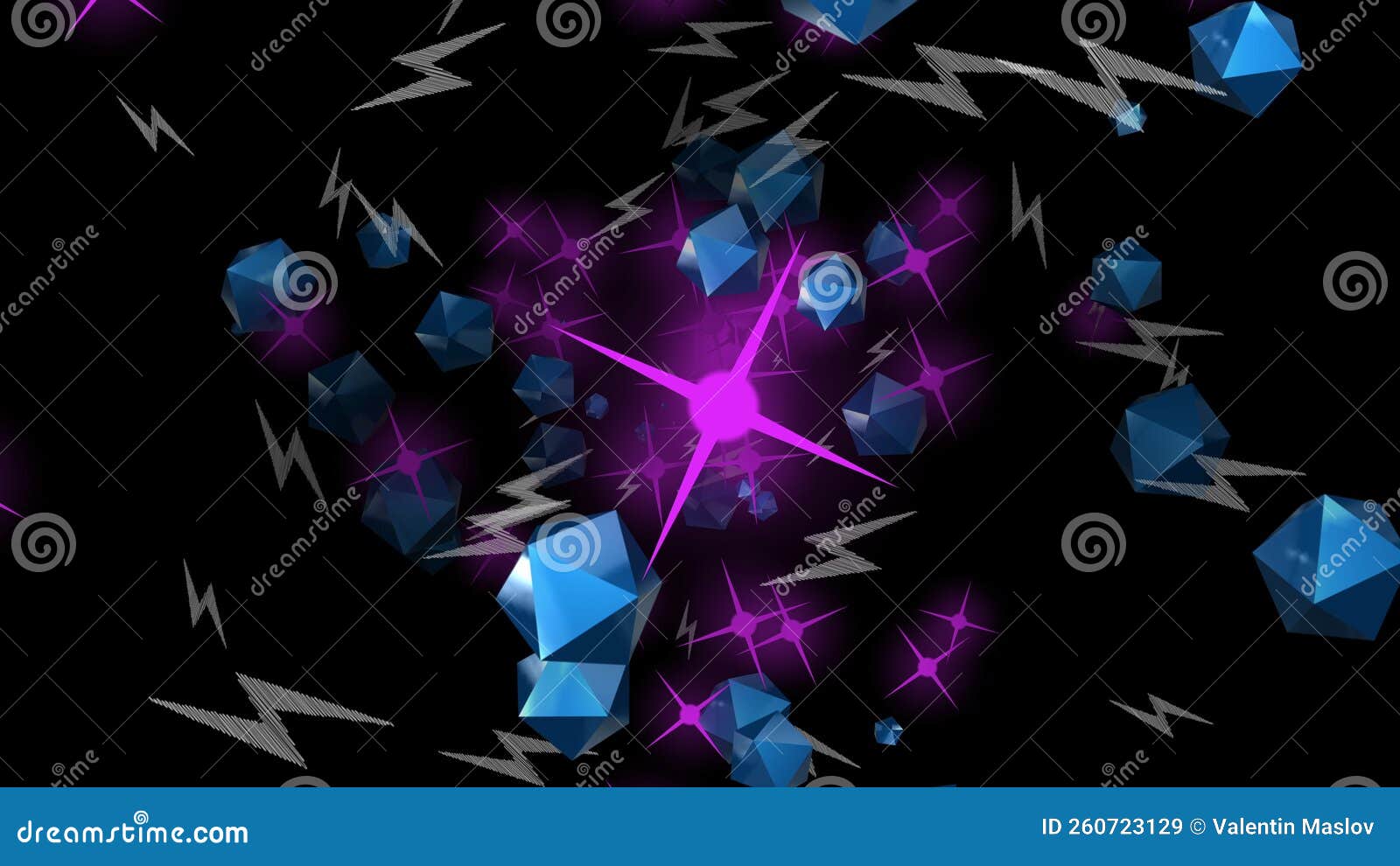 Futuristic Flight in an Endless Galaxy through Geometric Shapes. 4K. 3D ...