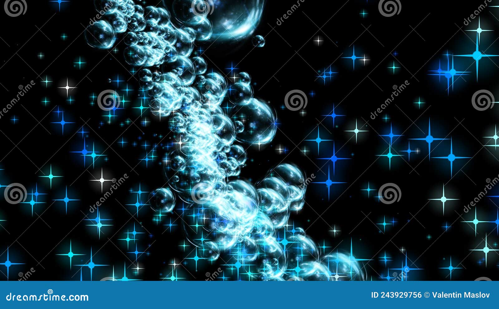 Futuristic Flight in Outer Space through the Stars and Air Bubbles ...