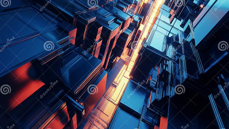 Futuristic Flow: Abstract 3D Tech Background with Copy Space ...