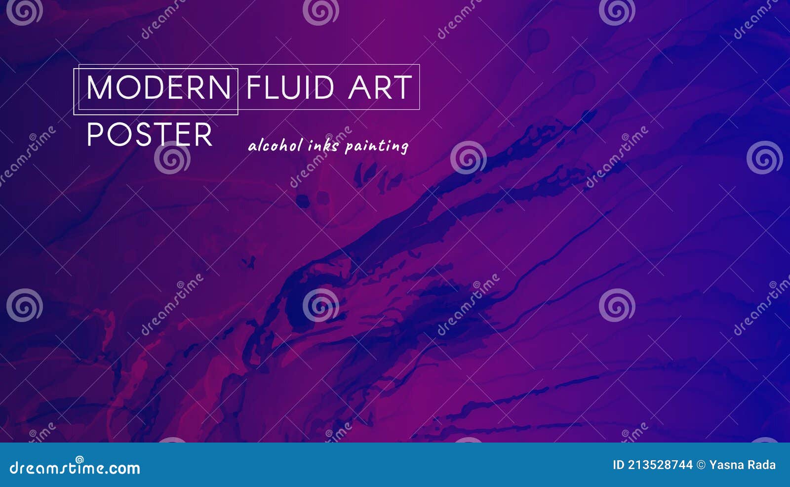 Futuristic Flow Background. Alcohol Inks Paint Template. Blue Graphic ...