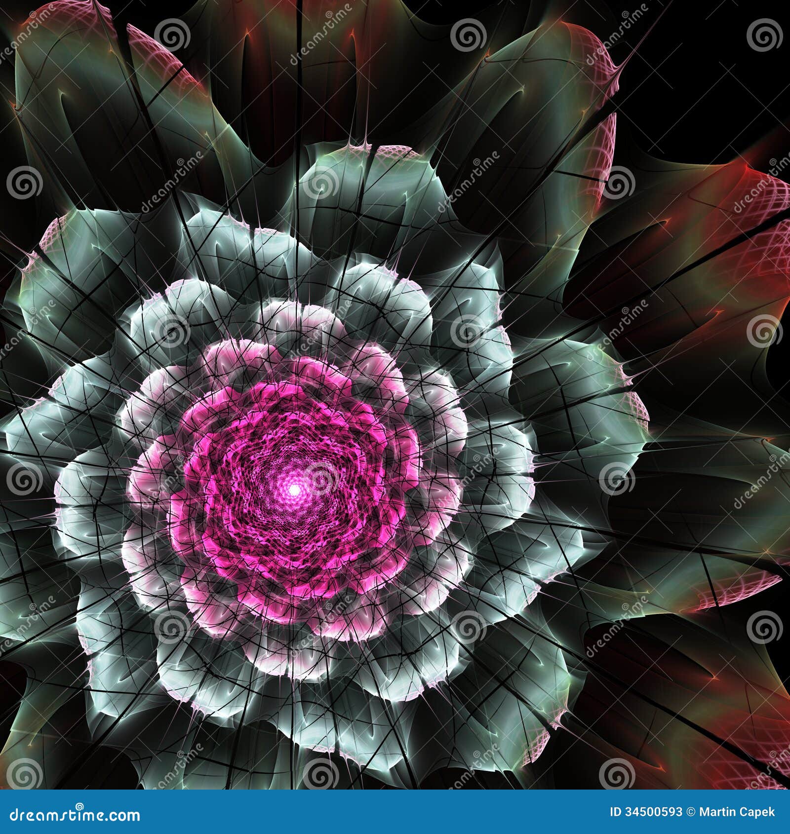 Futuristic flower stock illustration. Illustration of design - 34500593