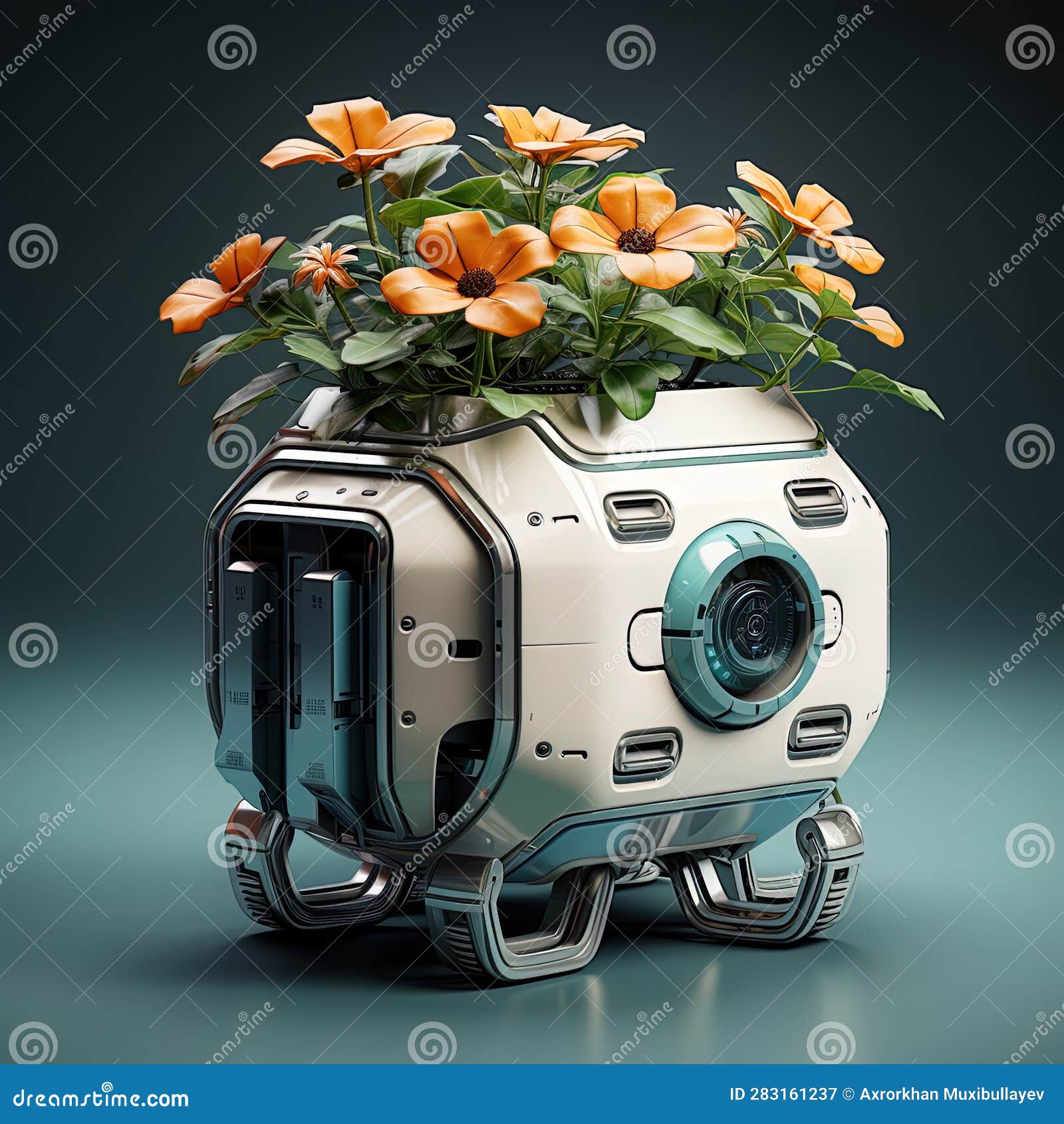 Futuristic Flower Pot, Generative Ai Stock Illustration - Illustration ...