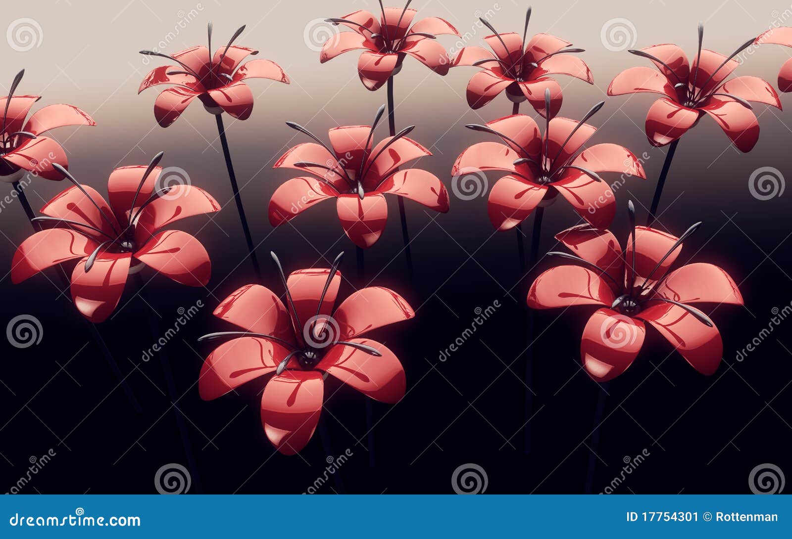 Futuristic flowers stock illustration. Illustration of future - 17754301