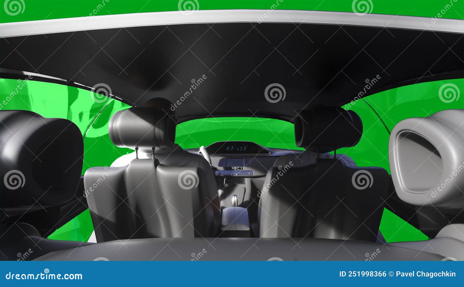 Futuristic Flying Car. Green Screen Isolate. 3d Rendering. Stock ...