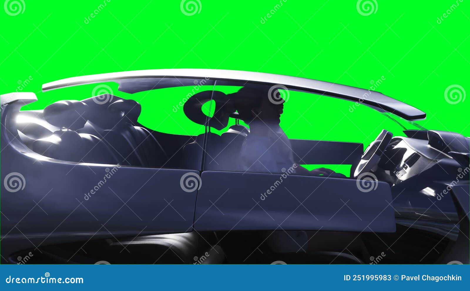 Futuristic Flying Car. Green Screen Isolate. Realistic 4k Animation ...