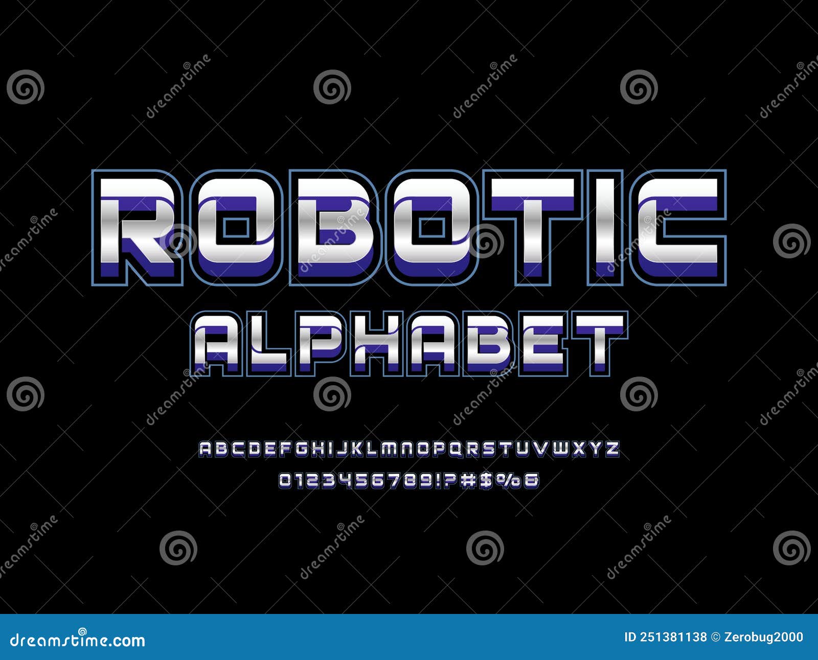 Futuristic font stock vector. Illustration of futuristic - 251381138