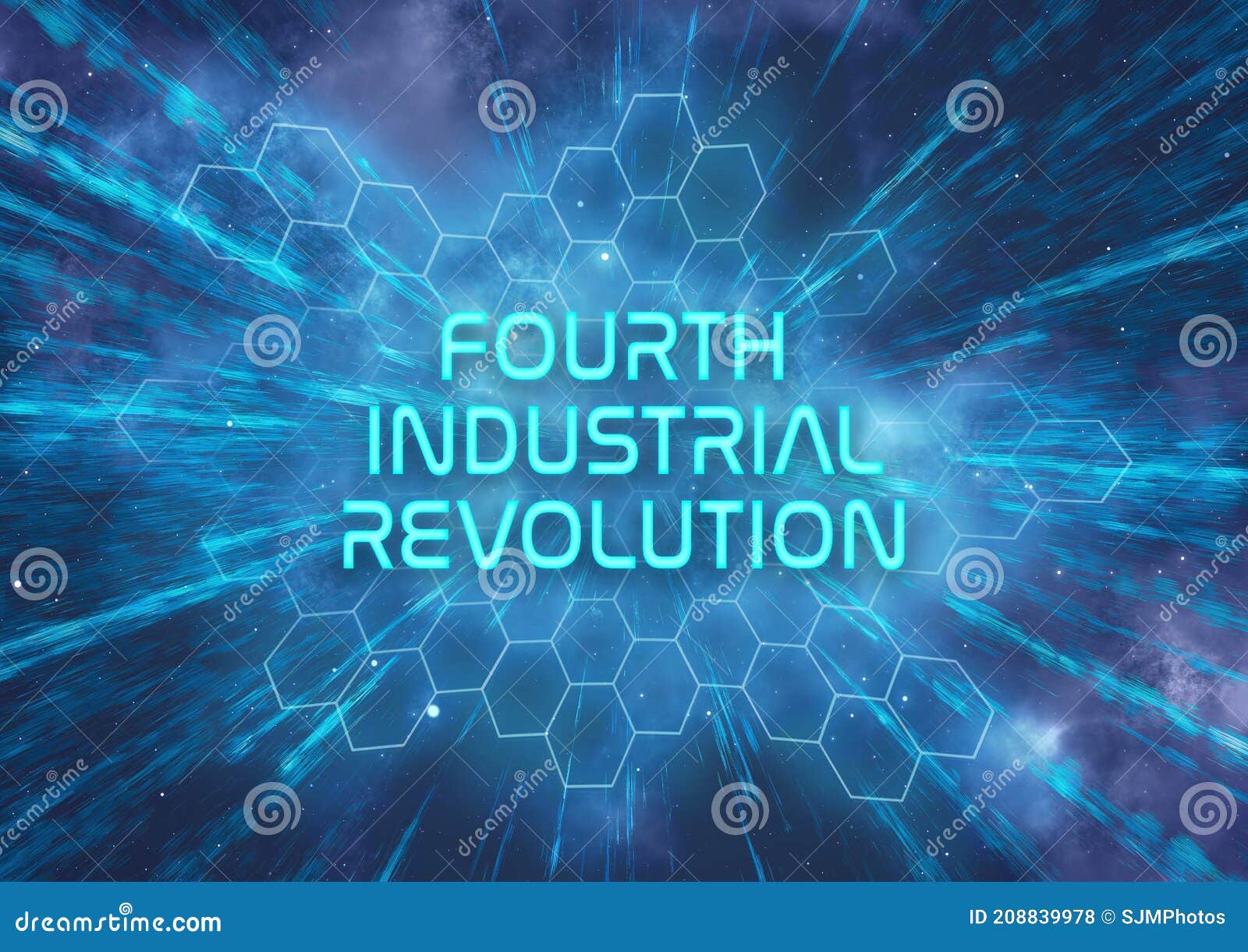 A Futuristic "Fourth Industrial Revolution" Typographical Illustration ...