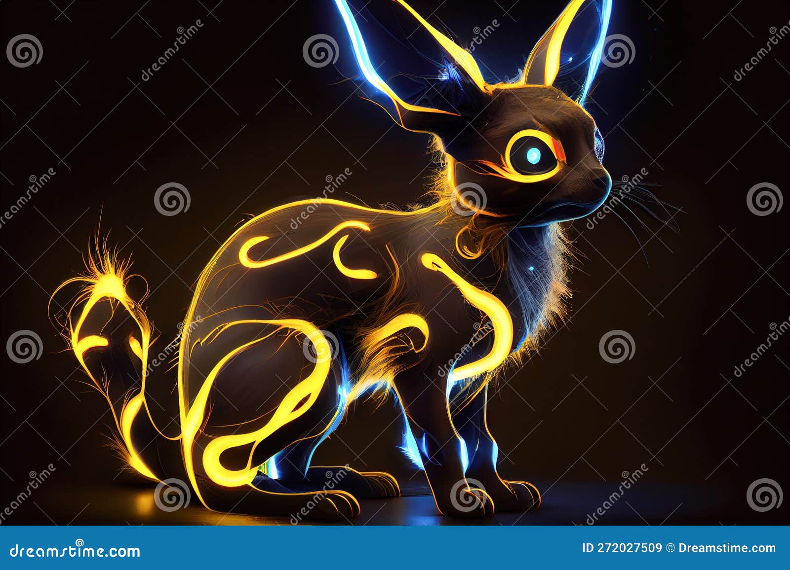 Futuristic Fox in Neon Colors. Generative AI, Generative, AI Stock ...