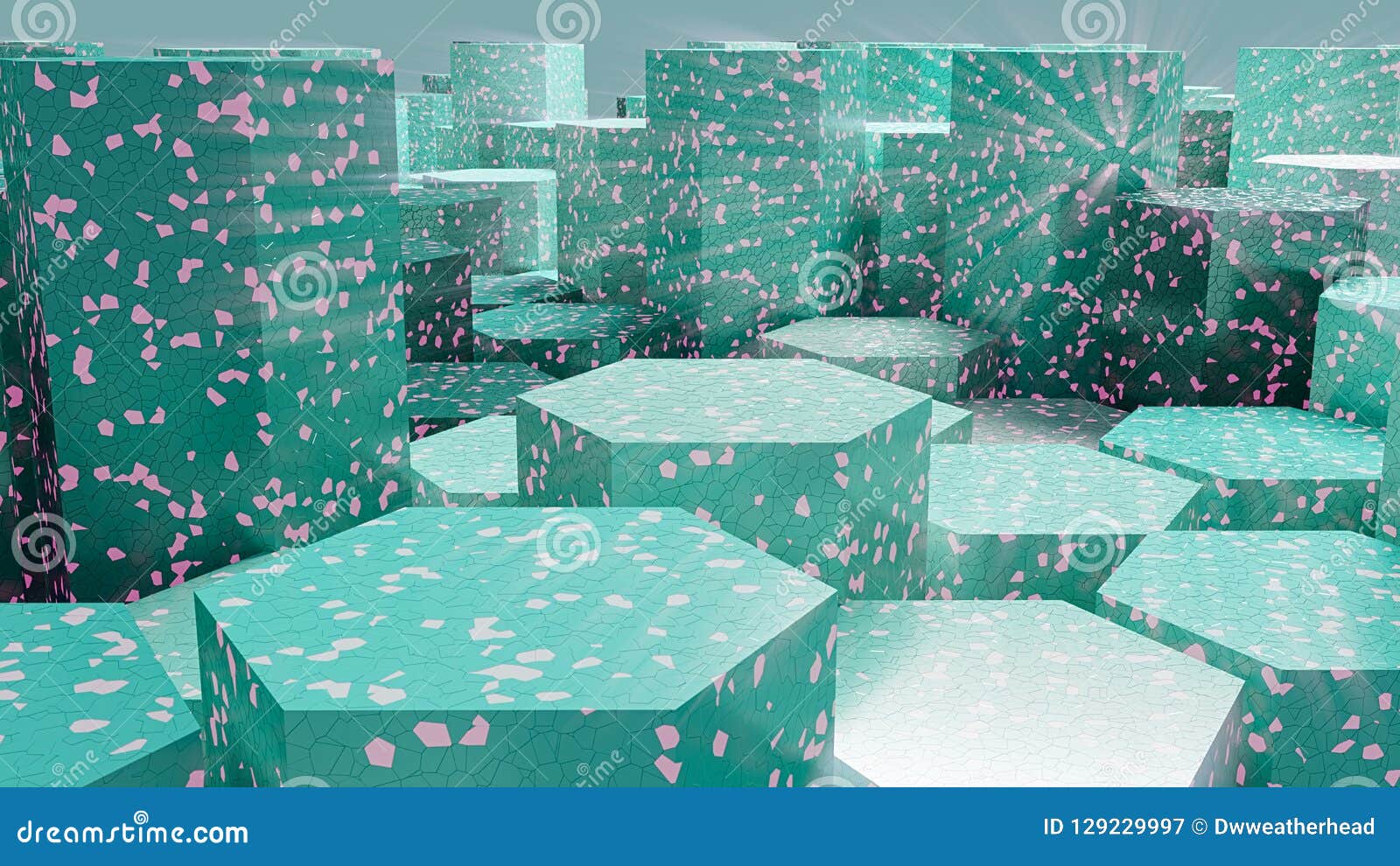 Futuristic Fractured Hexagon Background Stock Illustration ...