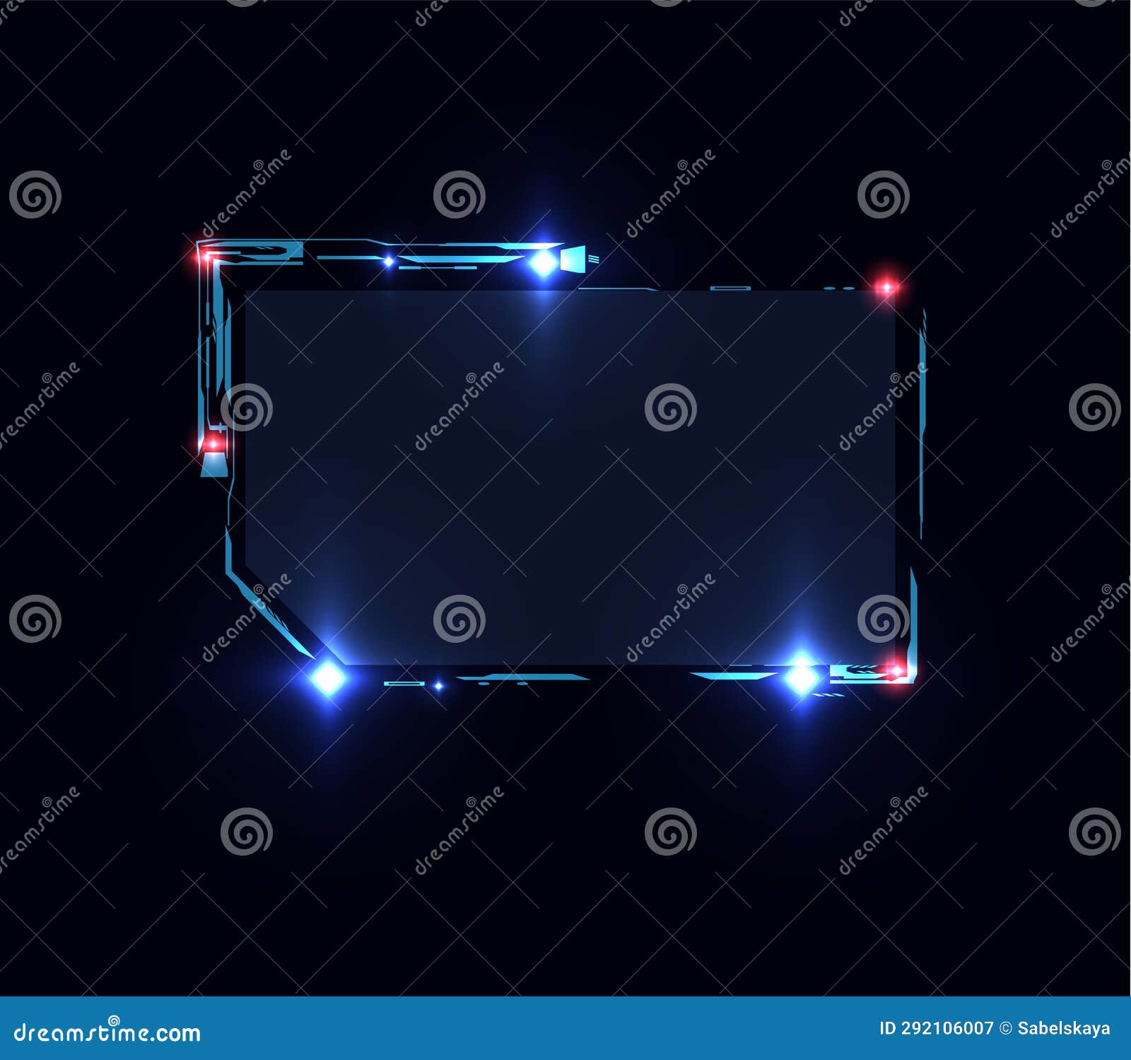 Futuristic Frame, Abstract Rectangular Vector Illustration, Ui Design ...