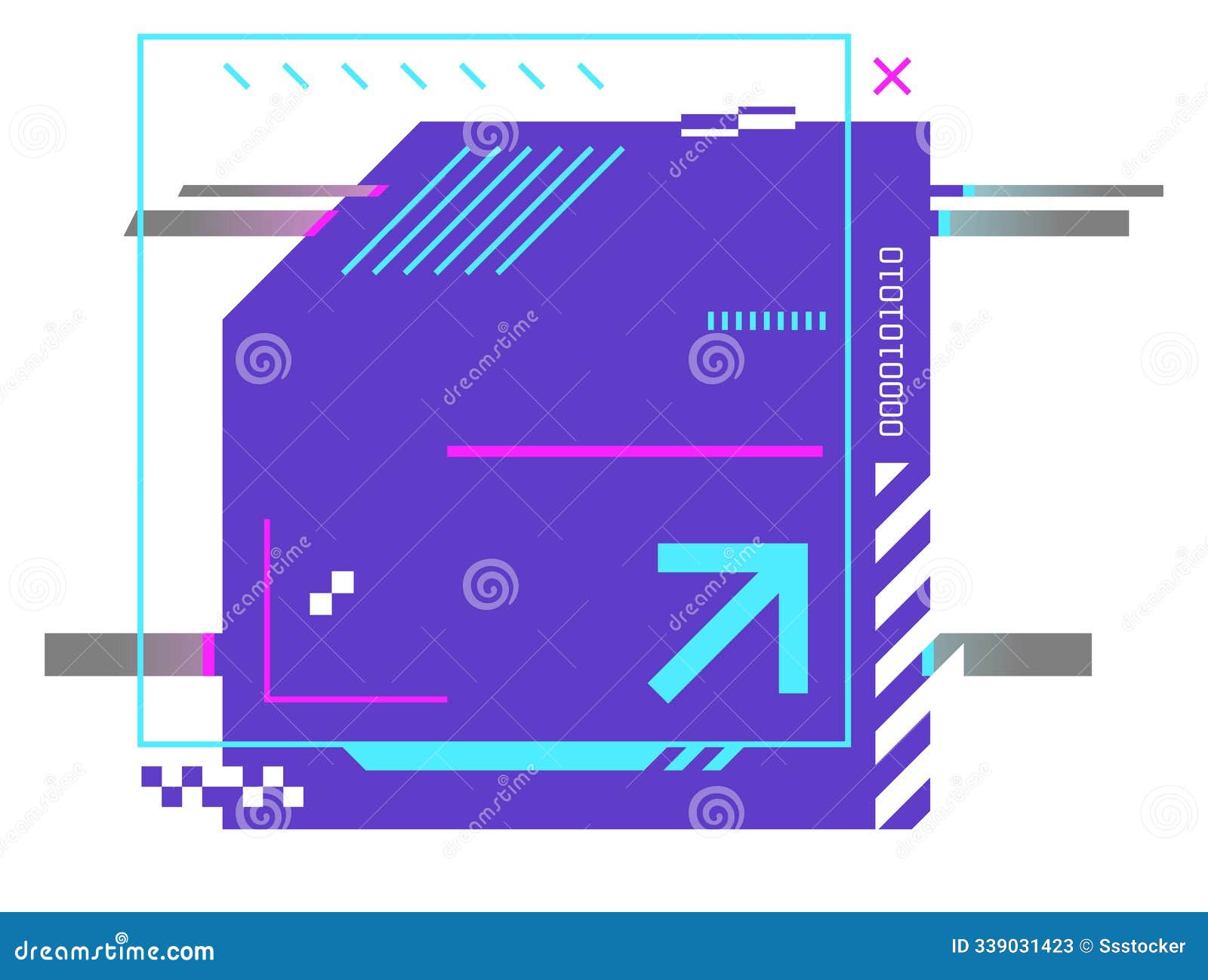 Futuristic Frame. Empty Message Box in High Tech Style Stock Vector ...