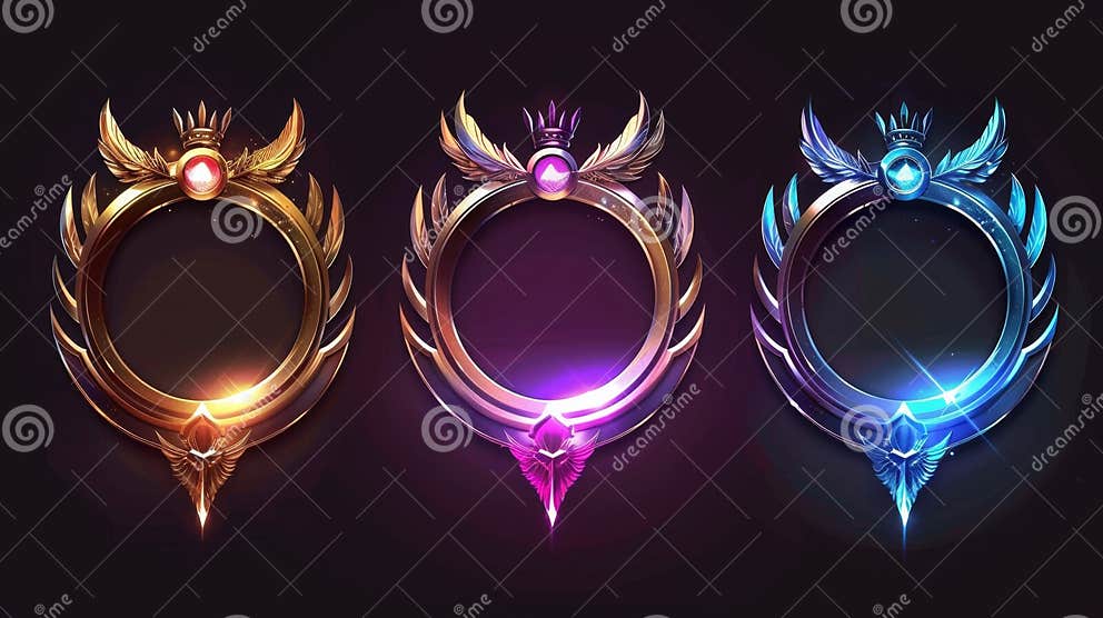 Futuristic Frame with Feathers and Crown for the User Avatar in the ...