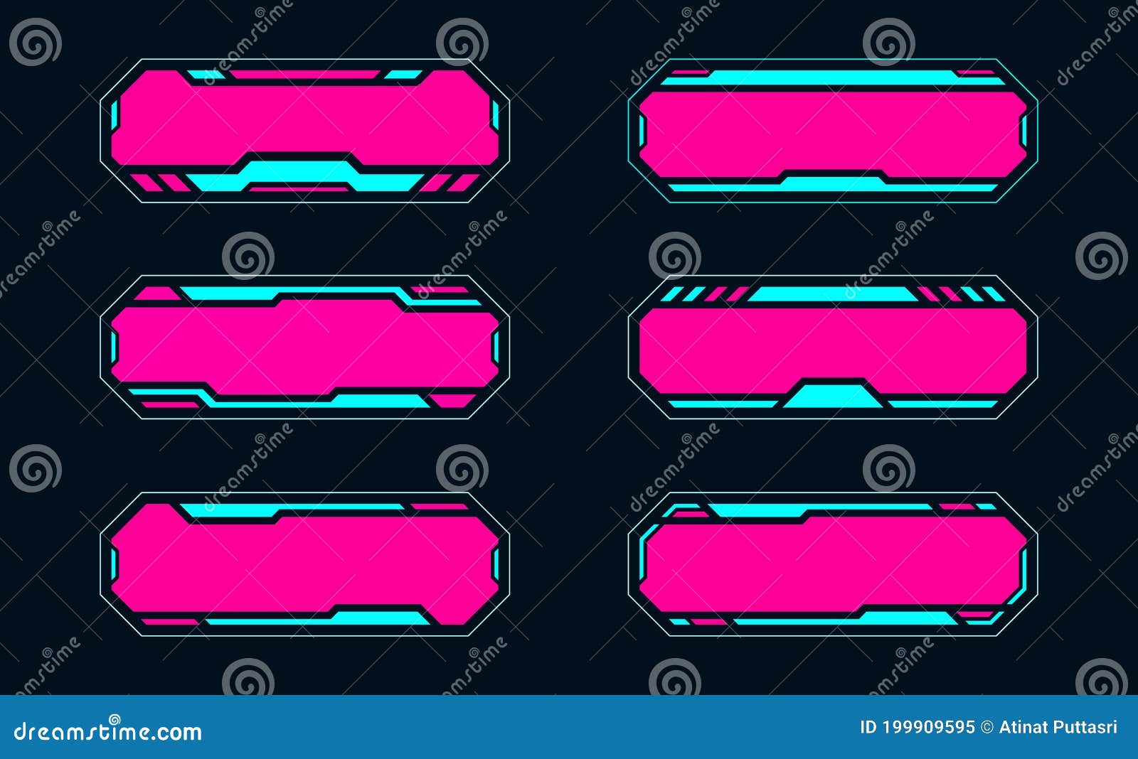 Futuristic Frame Hud Cyberpunk Style Stock Vector - Illustration of ...