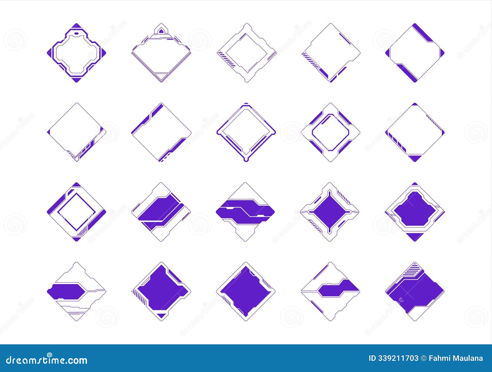 Futuristic Frame Interface Shape Set Stock Vector - Illustration of ...