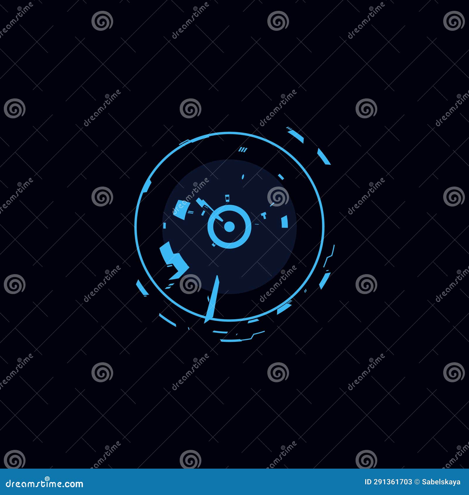 Futuristic Frame for Interface Ui Game, Vector Digital Round Border ...
