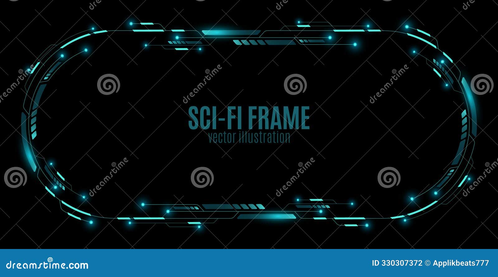 Futuristic Frame with Light Effect. Sci-fi Element for Your Design. GUI ...