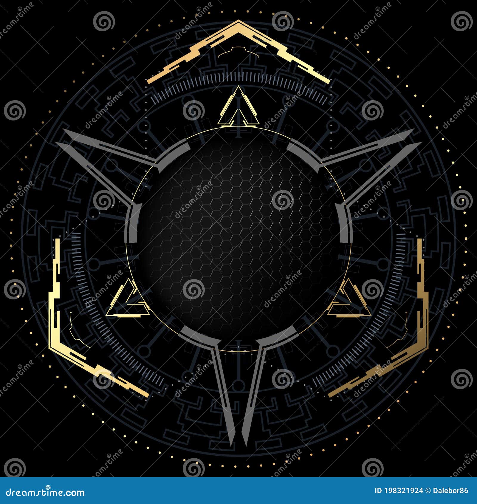 Futuristic Frame with Metallic Elements Stock Vector - Illustration of ...