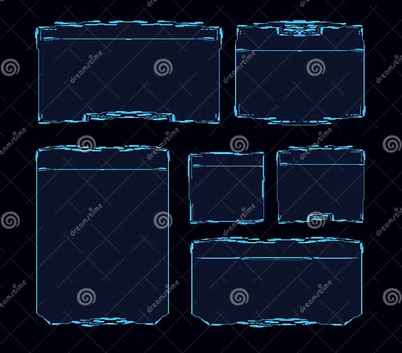 Futuristic Frames, Set of Abstract Vector Illustrations for Ui Design ...