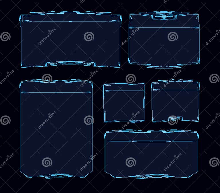 Futuristic Frames, Set of Abstract Vector Illustrations for Ui Design ...