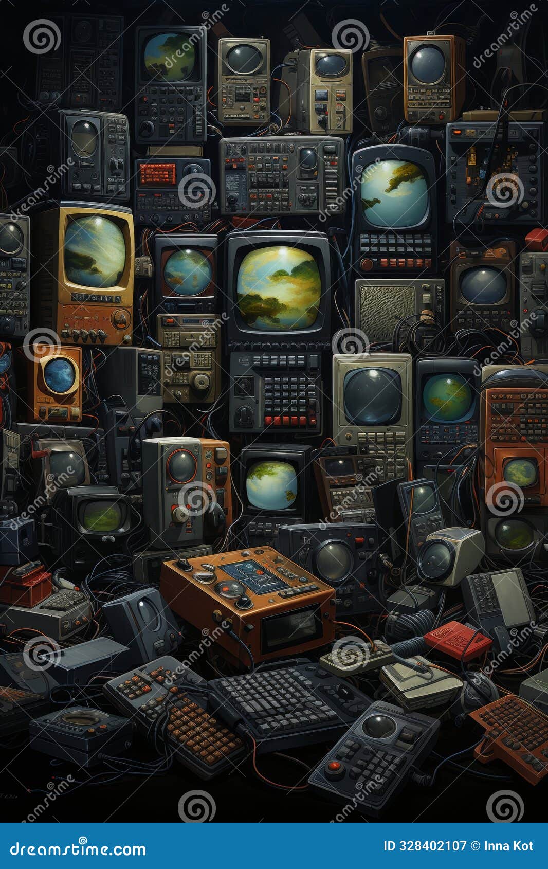 Futuristic Galaxy Communication Technology in Space Travel Collage ...