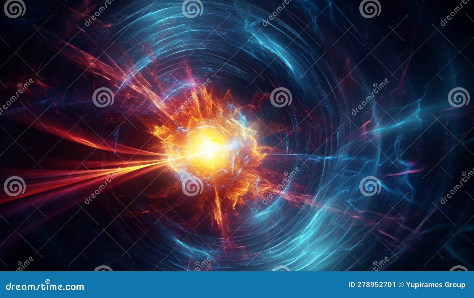 Futuristic Galaxy Explodes in a Bright, Multi Colored, Electric Wave ...