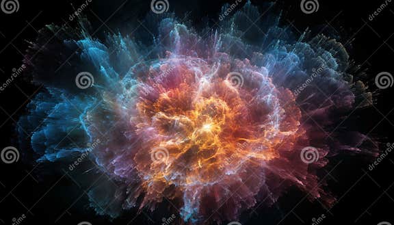 Futuristic Galaxy Explodes in Multi Colored Chaos, a Digital ...