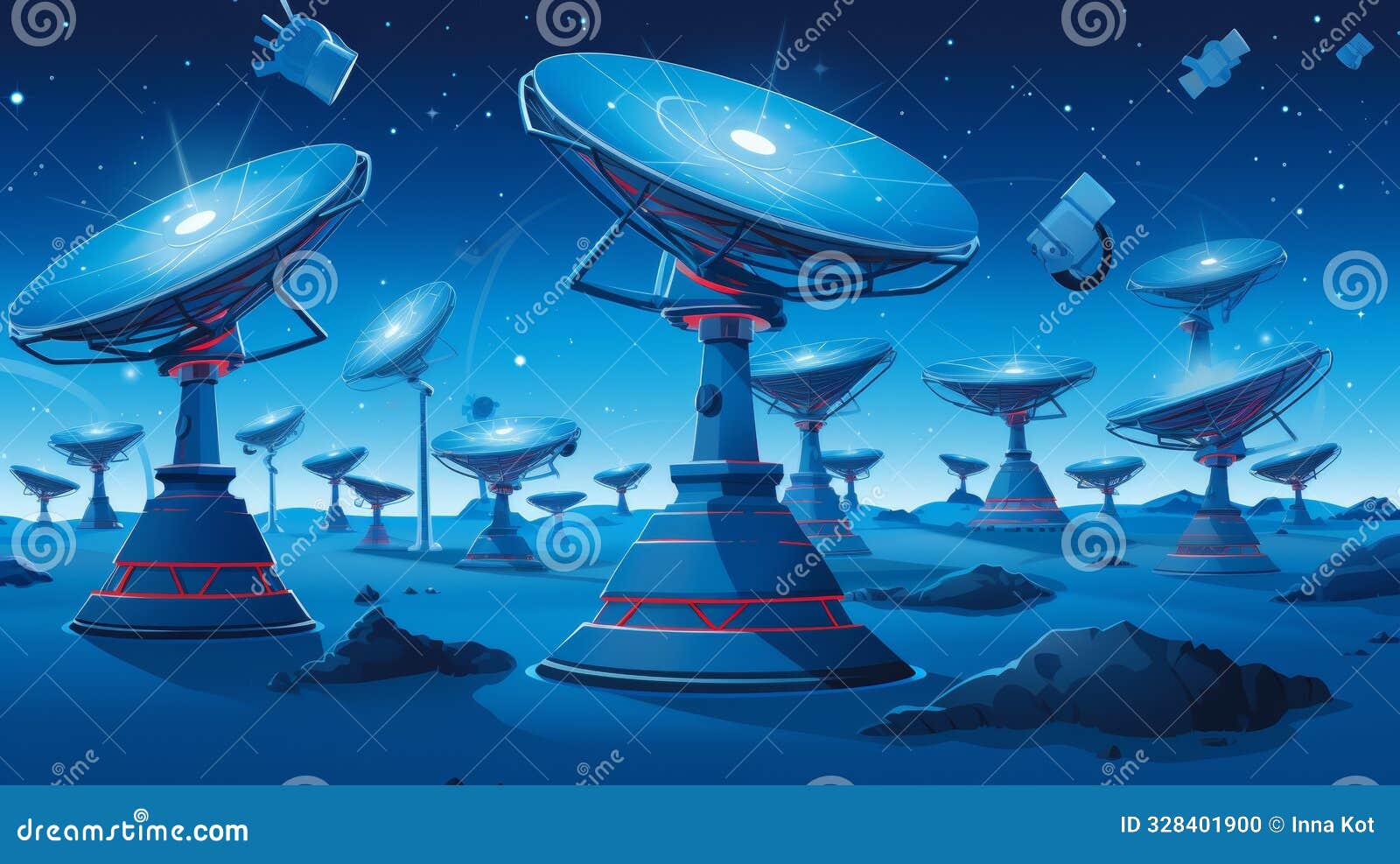 Futuristic Galaxy Technology Collage for Space Travel Communication in ...