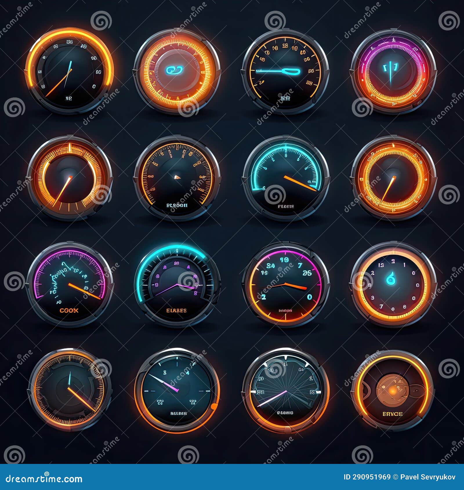 Futuristic Games Speedometer Ai Generated Stock Image - Image of ...