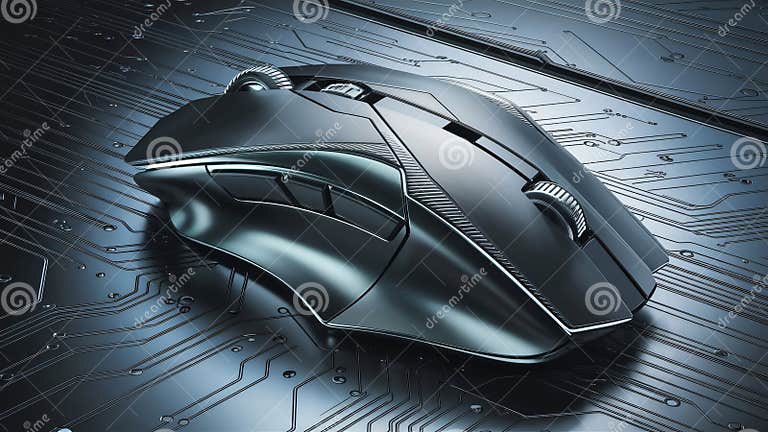 Futuristic Gaming Mouse on Circuit Board, High Quality Image Stock ...